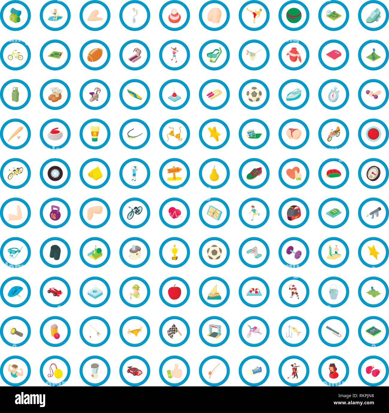 100 activity icons set, cartoon style Stock Vector Image & Art - Alamy