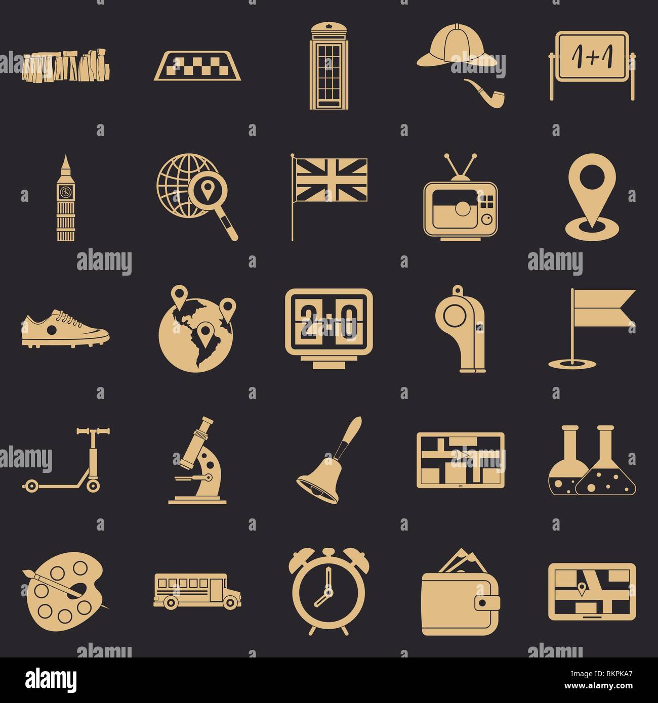 Bus icons set, simple style Stock Vector Image & Art - Alamy