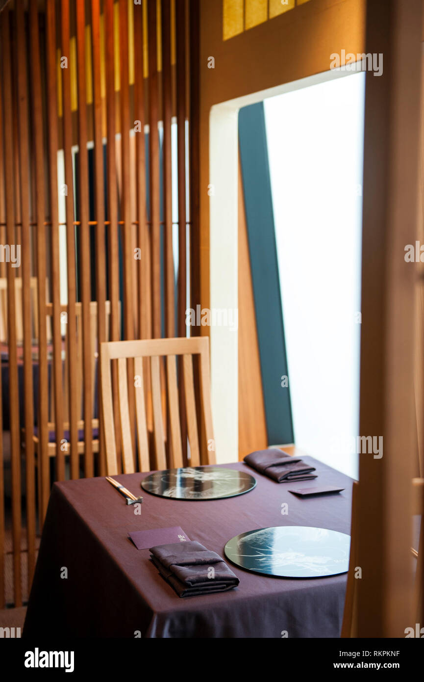 The interiors of Tenku Ryu-Gin, the fine dining kaiseki restaurant of ...