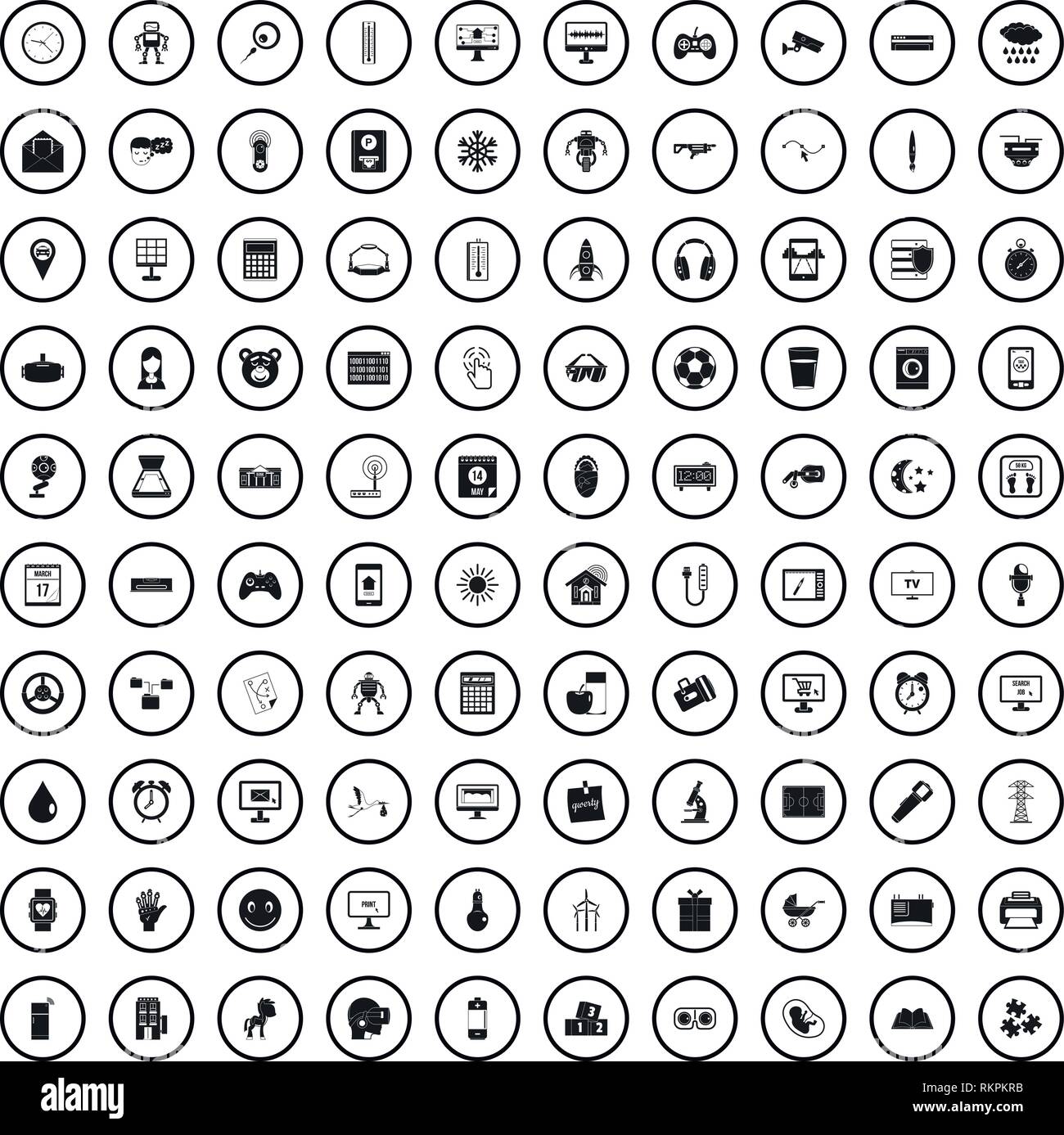 100 app icons set, simple style Stock Vector Image & Art - Alamy