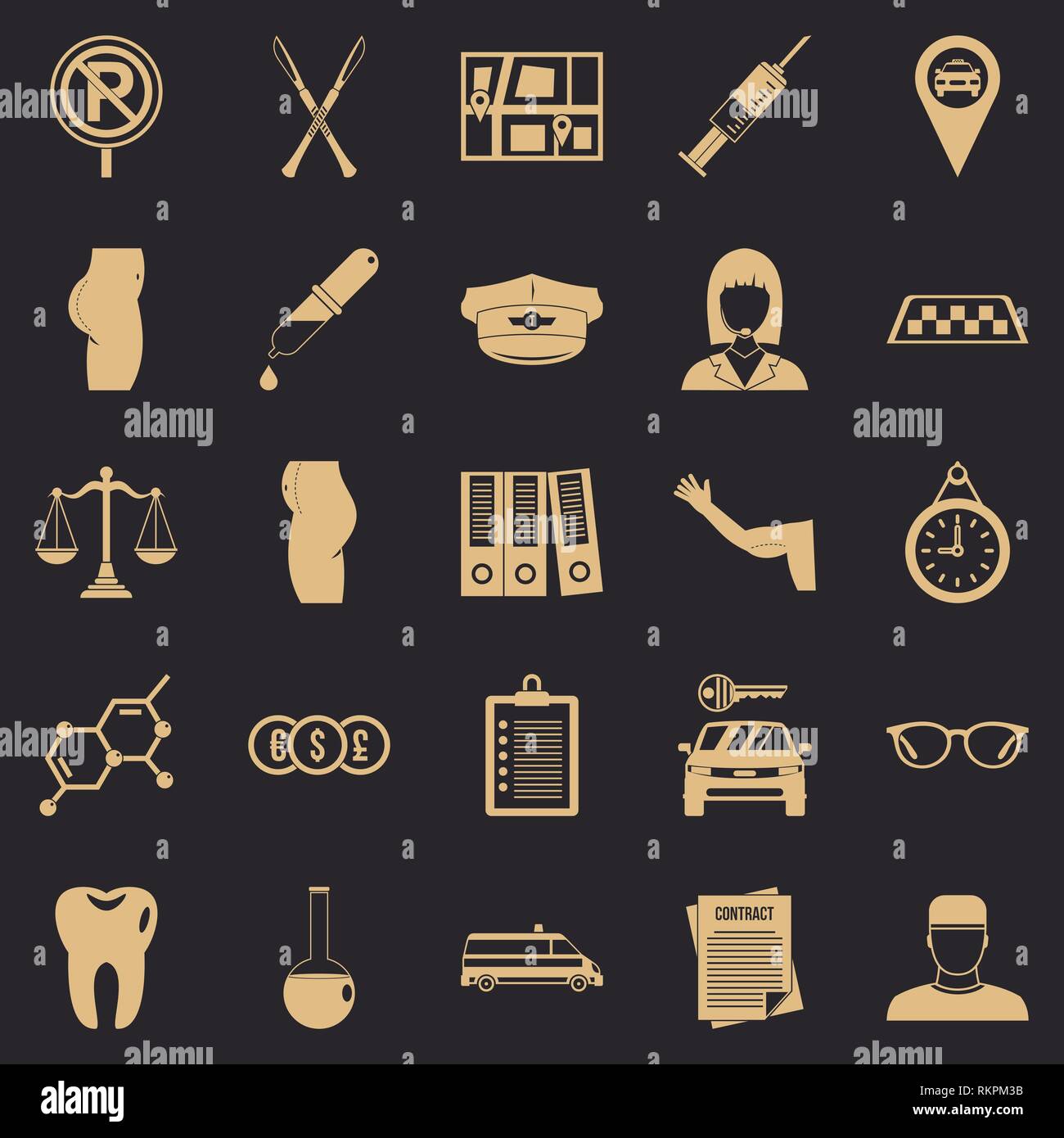 Panel icons set, simple style Stock Vector Image & Art - Alamy