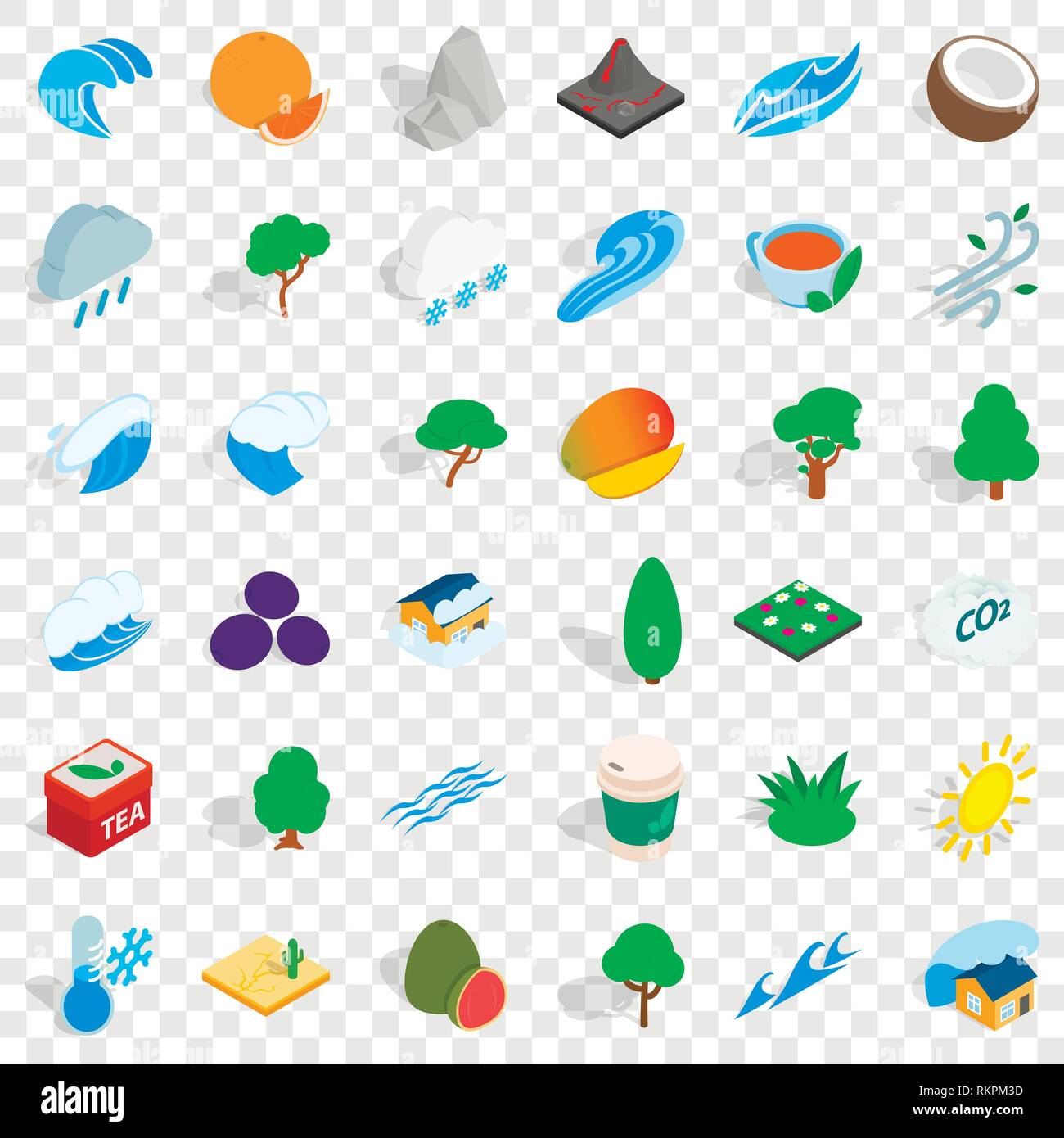 Garden tree icons set, isometric style Stock Vector Image & Art - Alamy