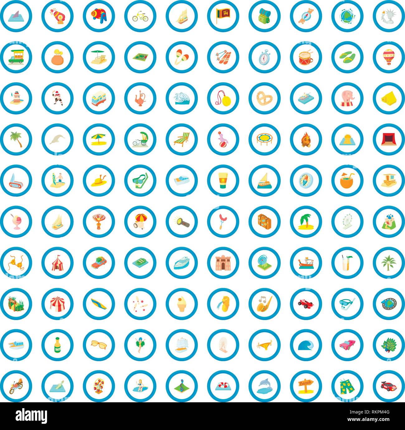 100 adventure time icons set, cartoon style Stock Vector Image & Art ...