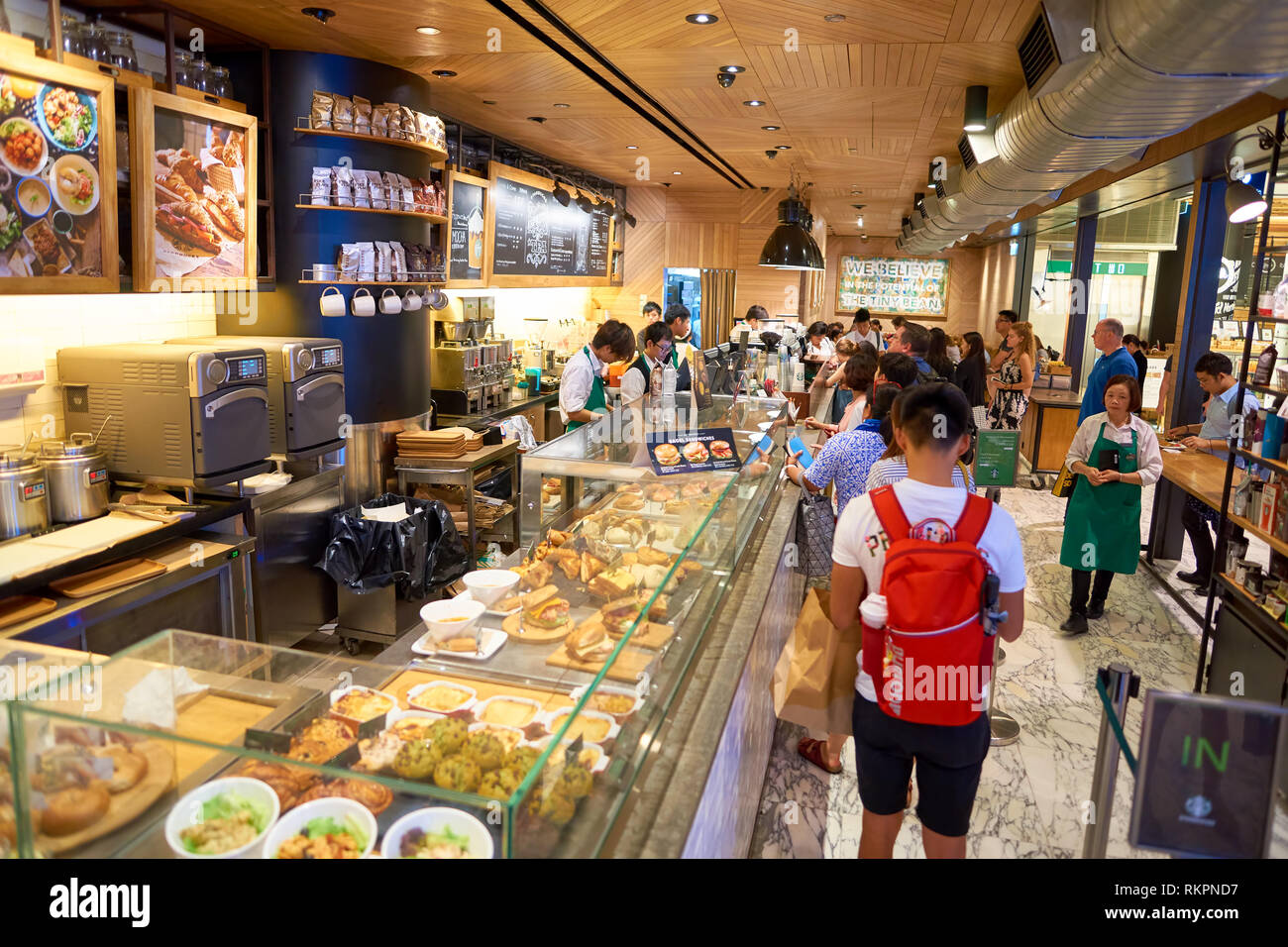 HONG KONG - SEPTEMBER 02, 2016: Starbucks inside the ifc mall in Hong ...