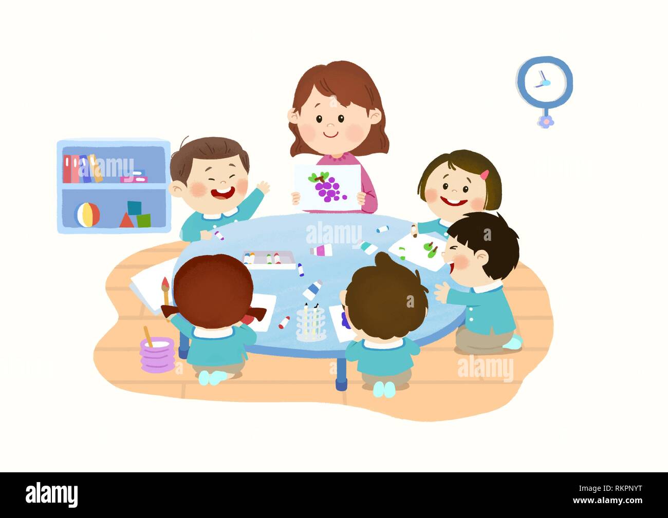 Preschool painting class Stock Vector Images - Alamy