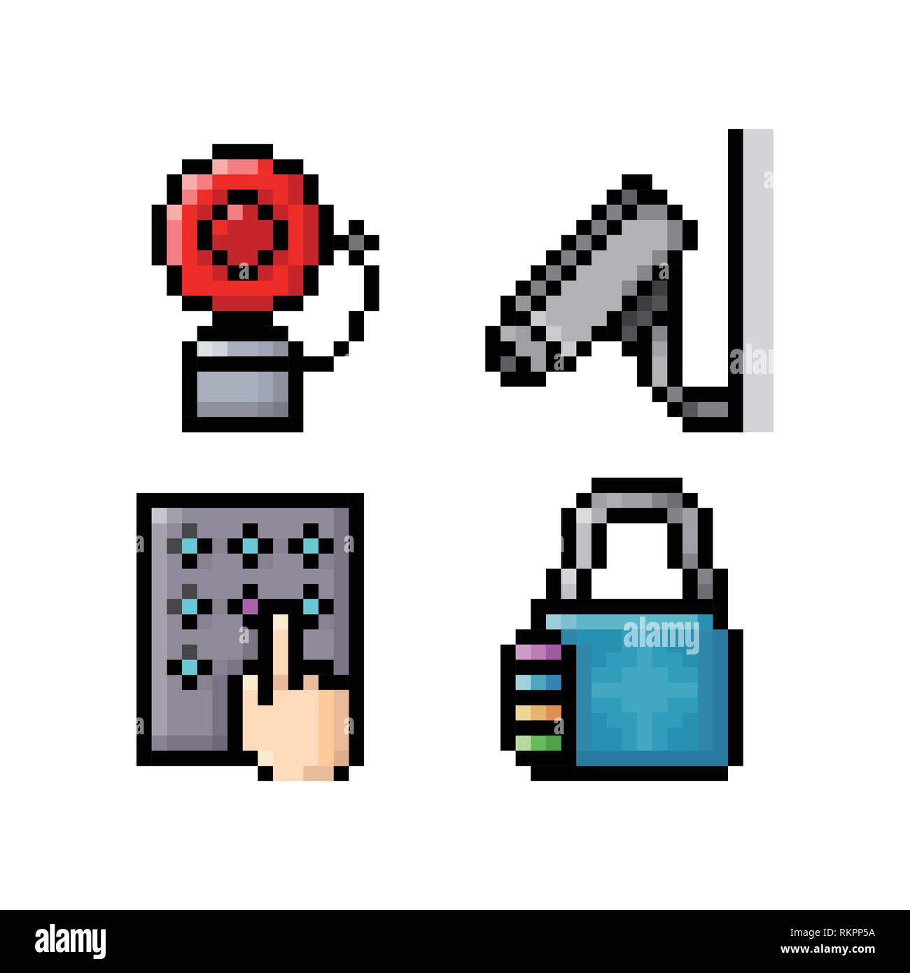 Pixel icons for app, web or video game interface vector illustration ...