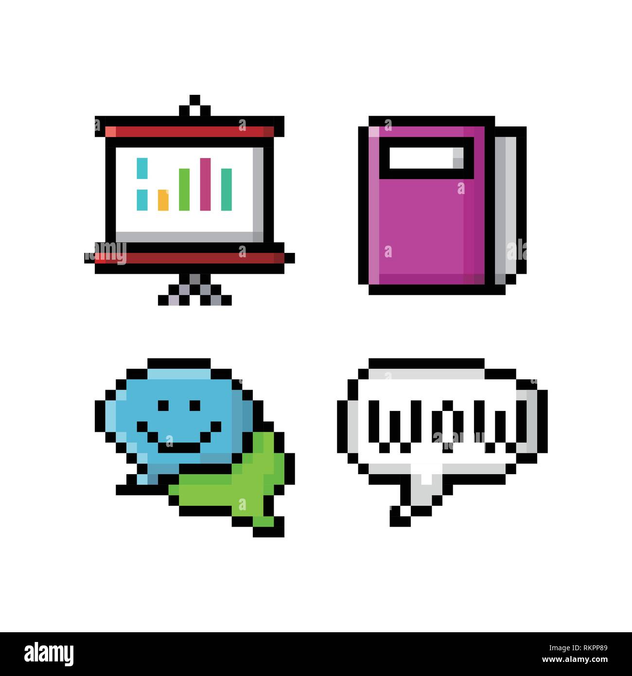 Pixel icons for app, web or video game interface vector illustration ...