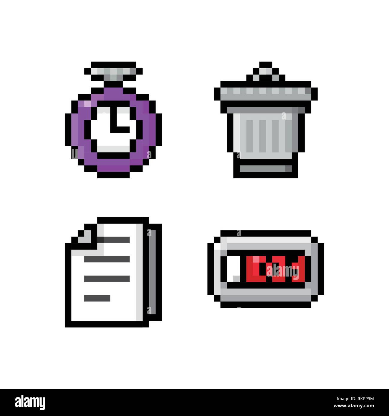 Pixel icons for app, web or video game interface vector illustration ...