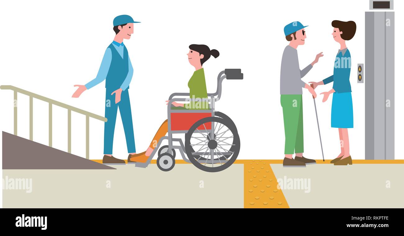 Vector - Social welfare, illustration for welfare for the handicapped ...