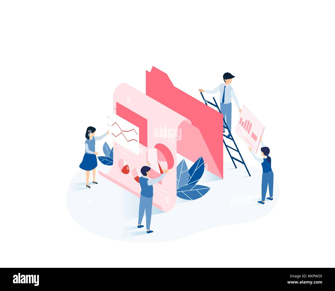 Vector - Teamwork collaboration and cooperation for achieve a goal. 007 ...