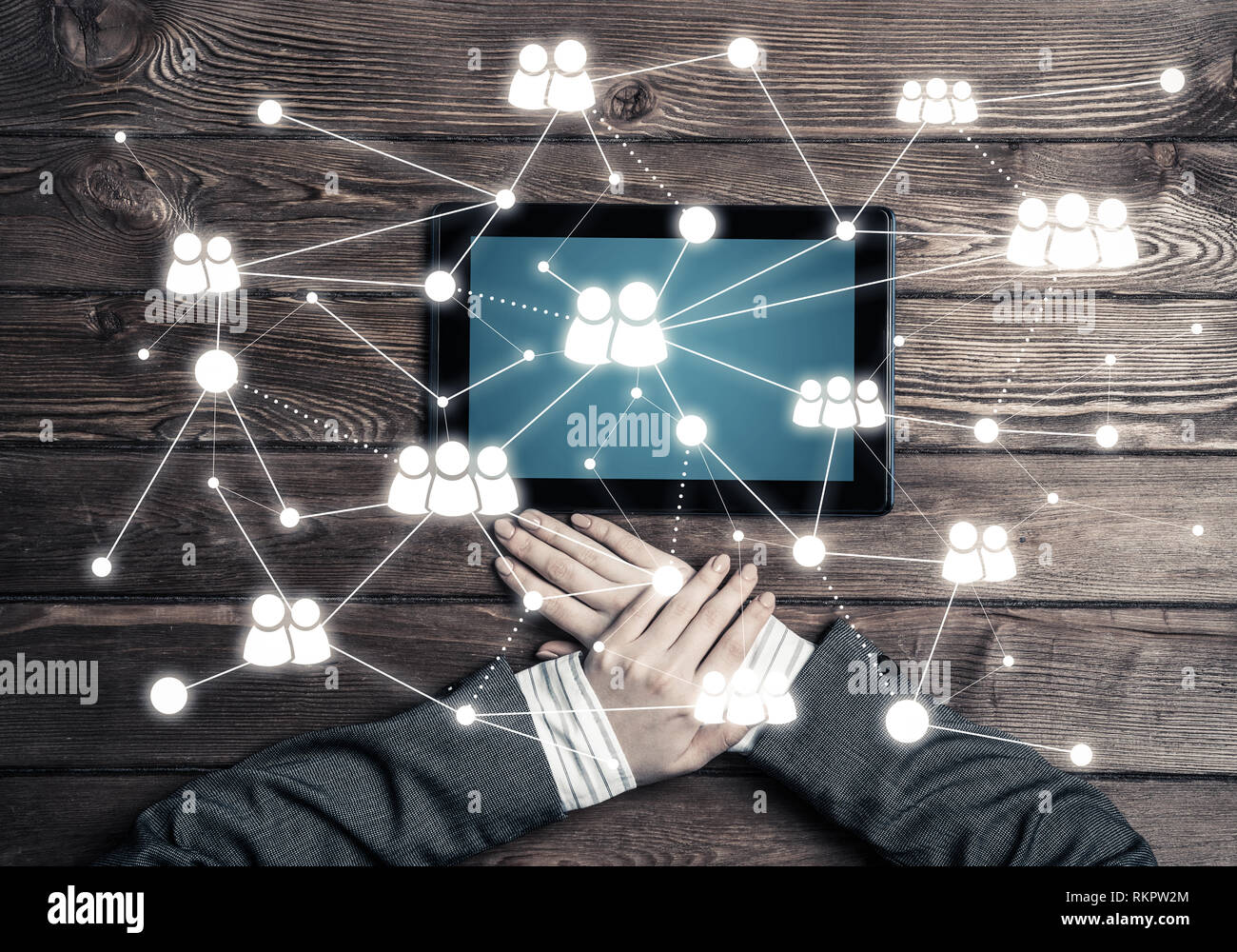 Concept of social communication and networking with social connection ...