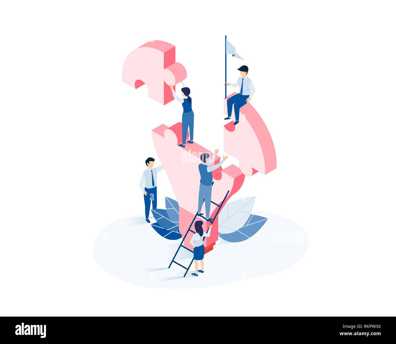 Vector - Teamwork collaboration and cooperation for achieve a goal. 004 ...