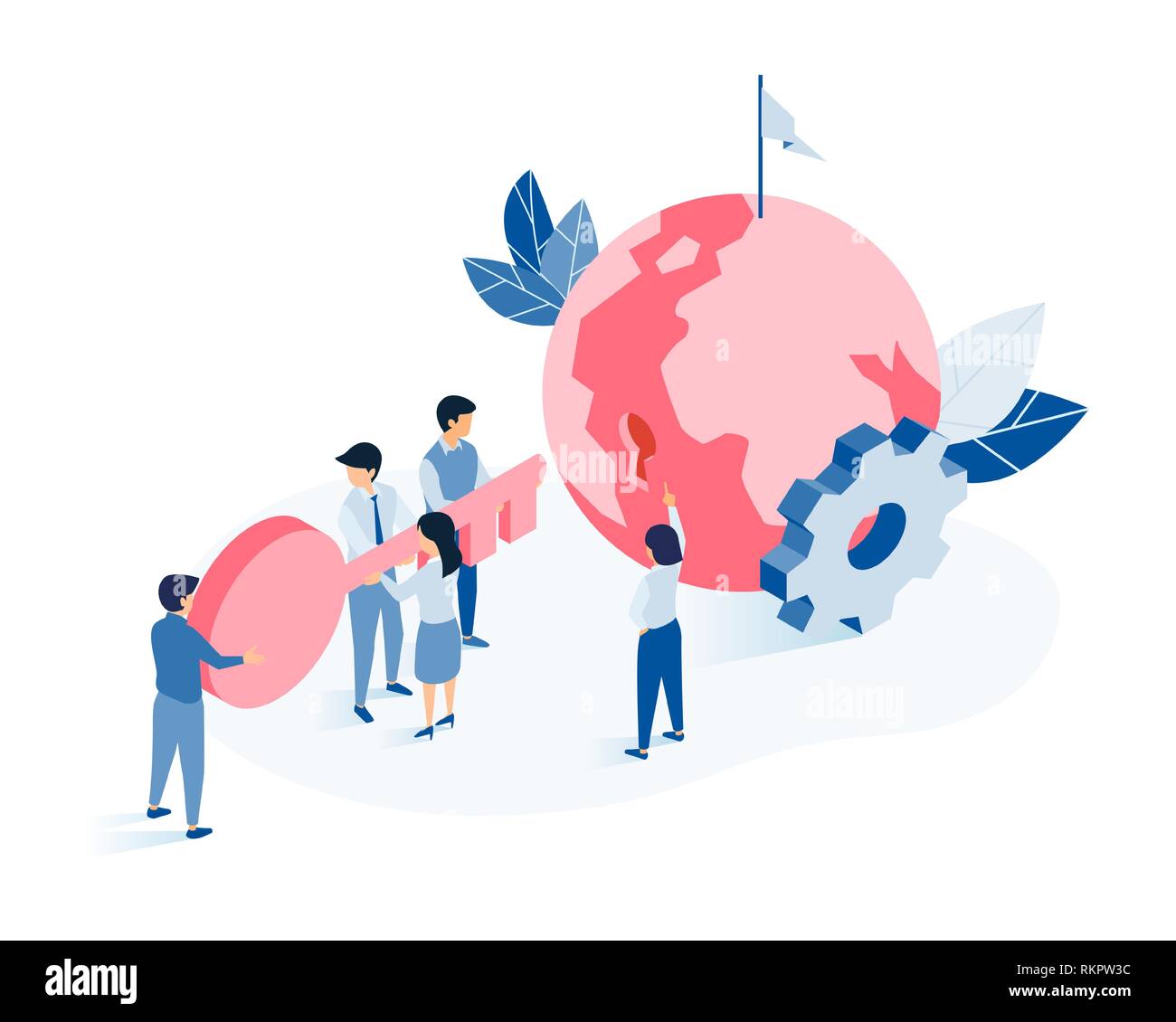 Vector - Teamwork collaboration and cooperation for achieve a goal. 003 ...