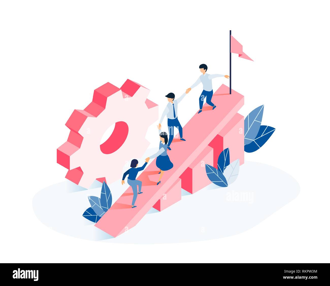 Vector - Teamwork collaboration and cooperation for achieve a goal. 002 ...