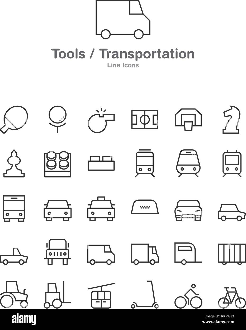 Modern web and mobile application pictograms collection. Line art ...