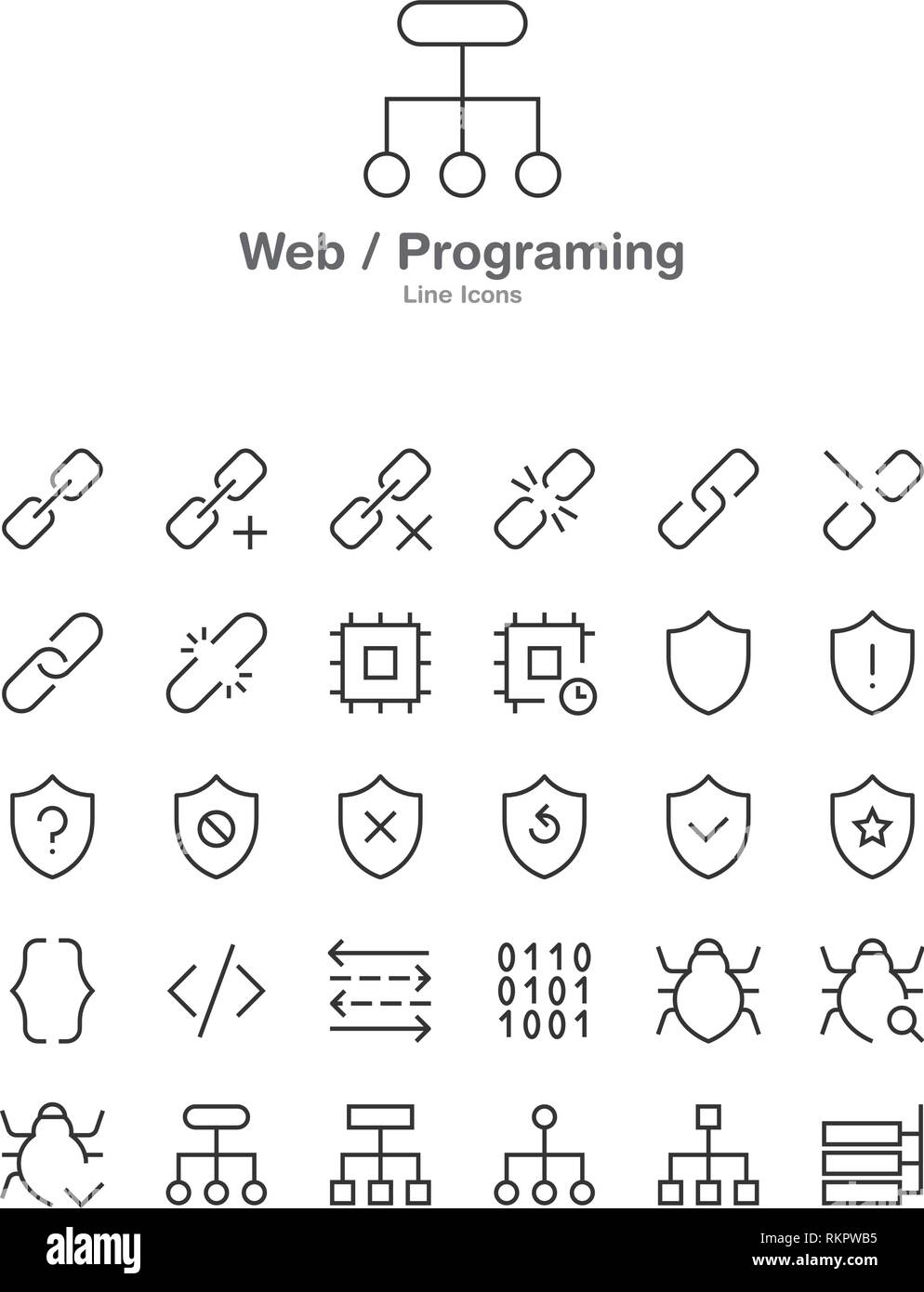 Modern web and mobile application pictograms collection. Line art intercece icons set. Modern ...