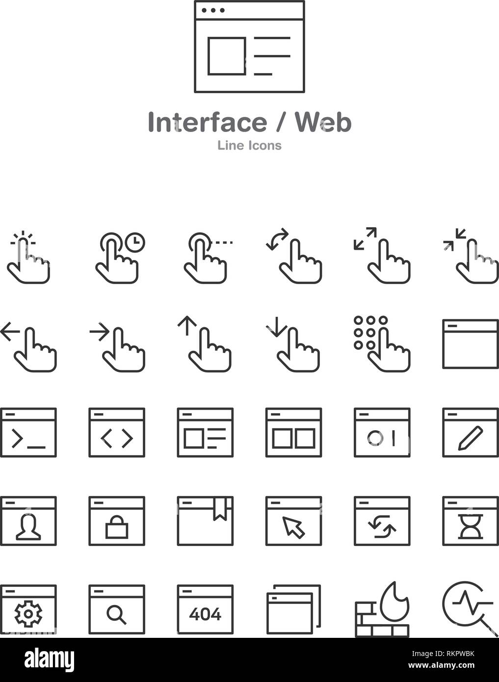 Modern web and mobile application pictograms collection. Line art ...