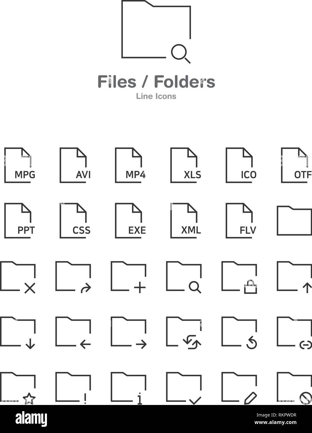Modern web and mobile application pictograms collection. Line art ...