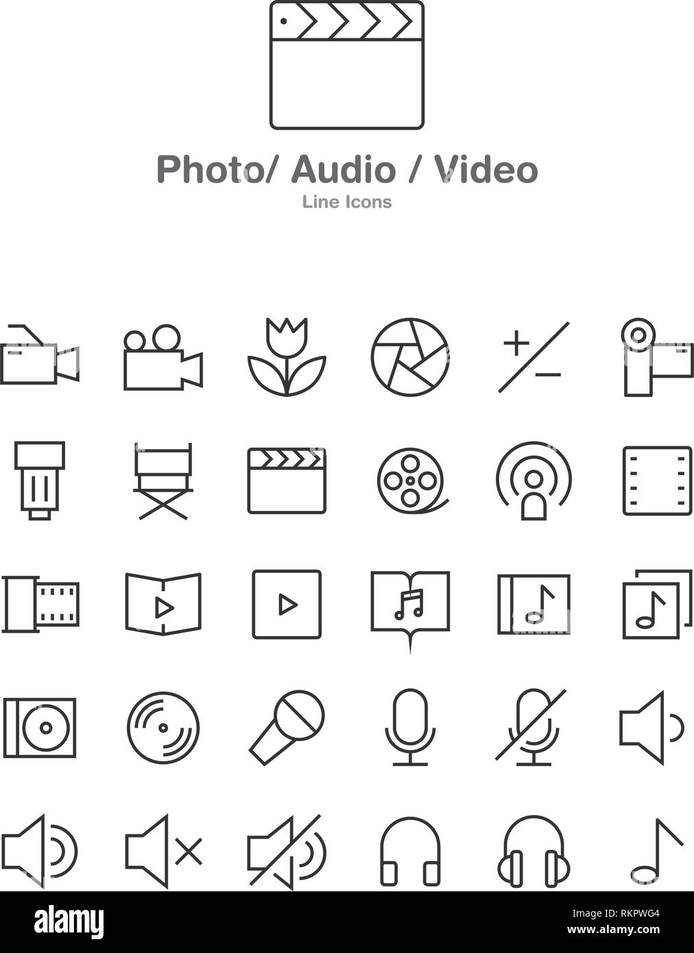 Modern web and mobile application pictograms collection. Line art ...
