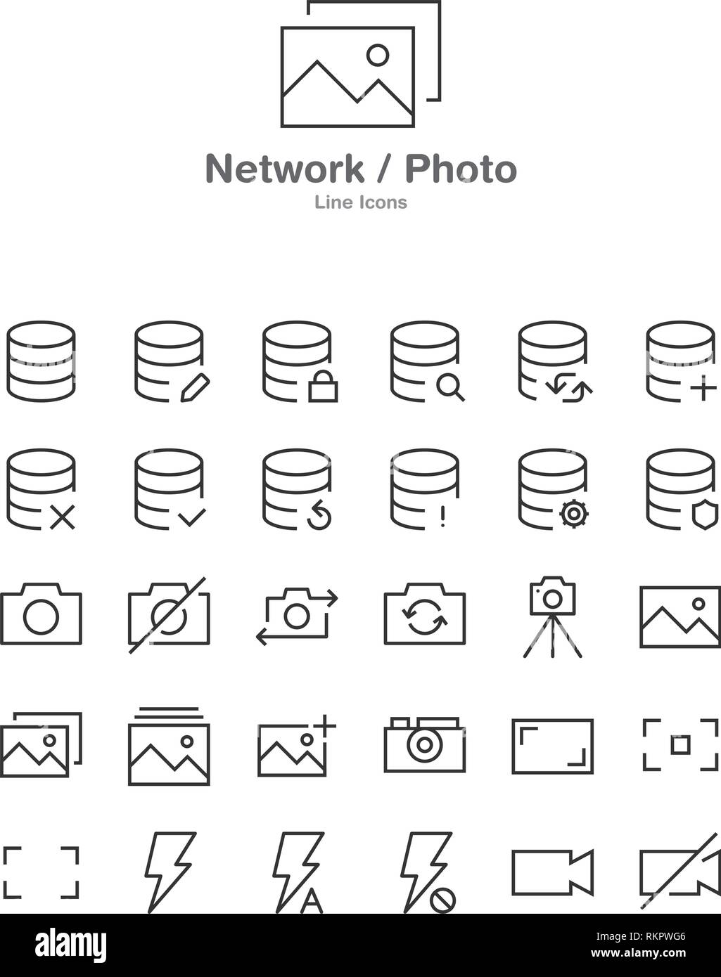 Modern web and mobile application pictograms collection. Line art ...