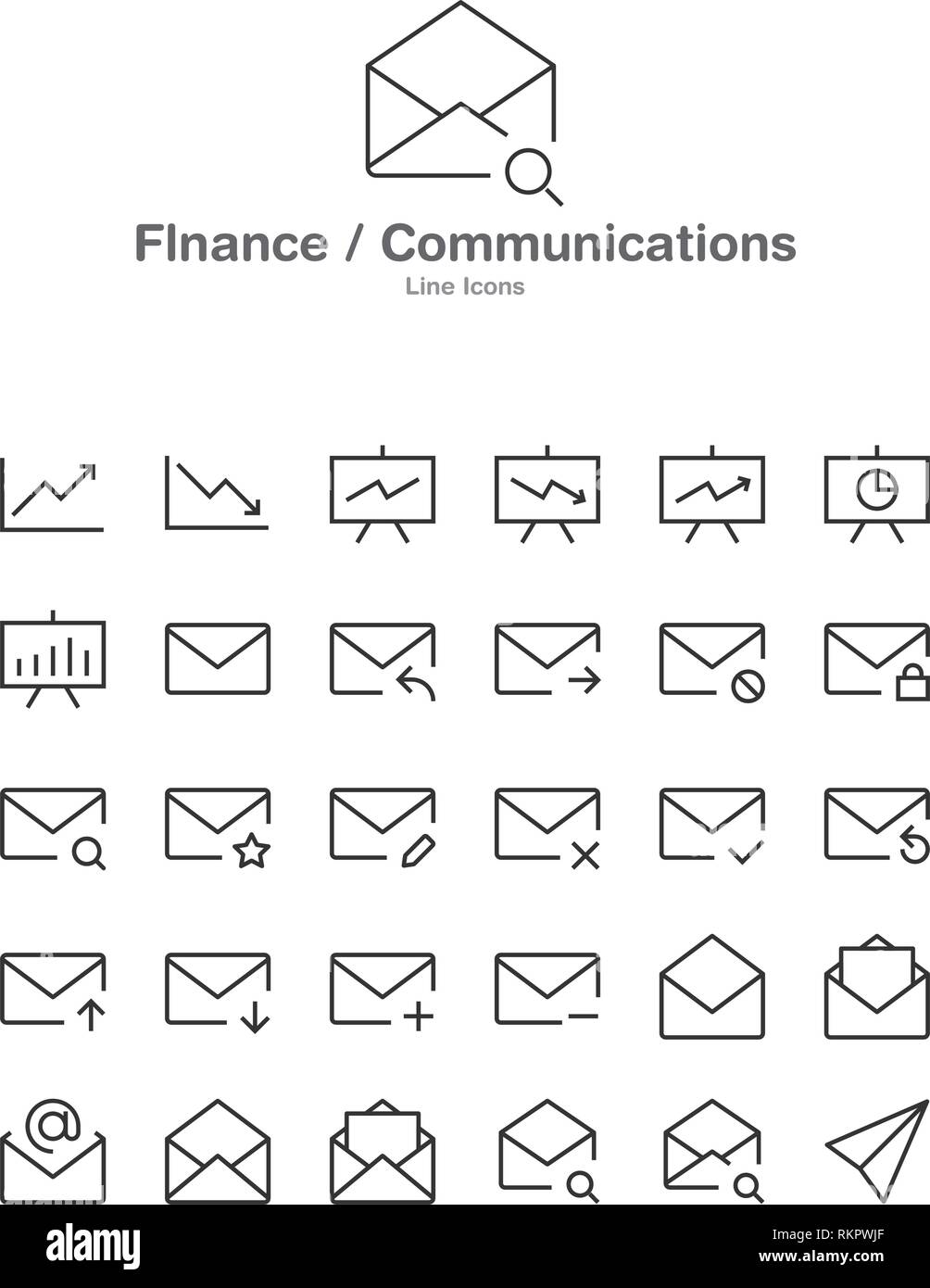 Modern web and mobile application pictograms collection. Line art ...