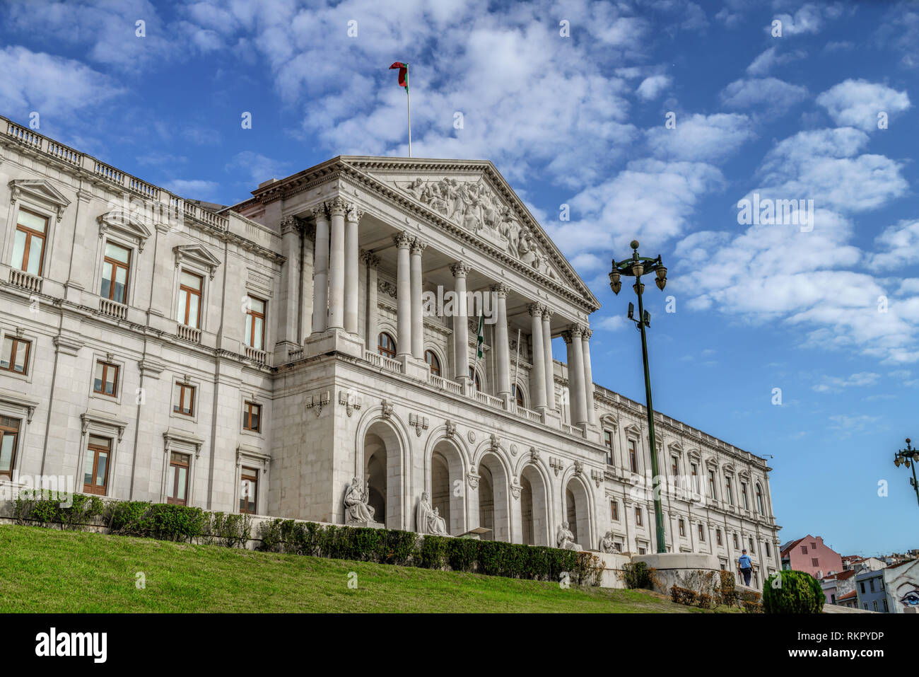 View of the monumental Portuguese Parliament (Sao Bento Palace ...