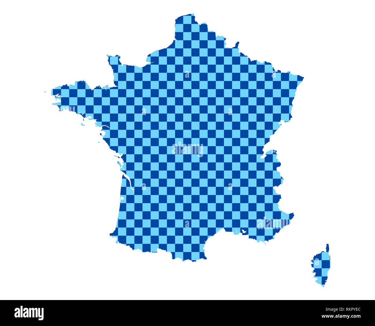 Map of France in checkerboard pattern Stock Photo - Alamy