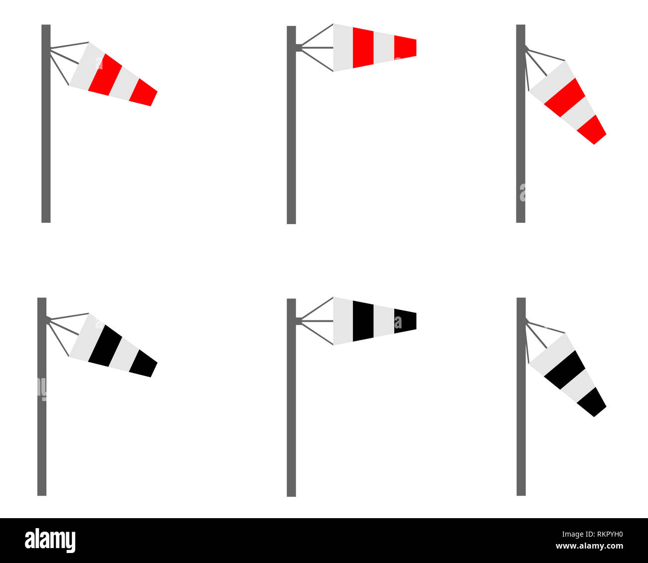 Icon set wind cone Stock Photo - Alamy