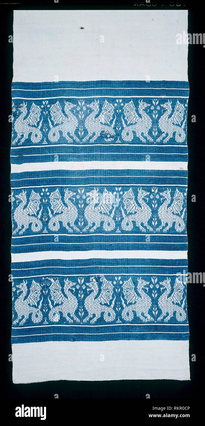 Linen bands of weft float faced diamond twill weave hi-res stock ...