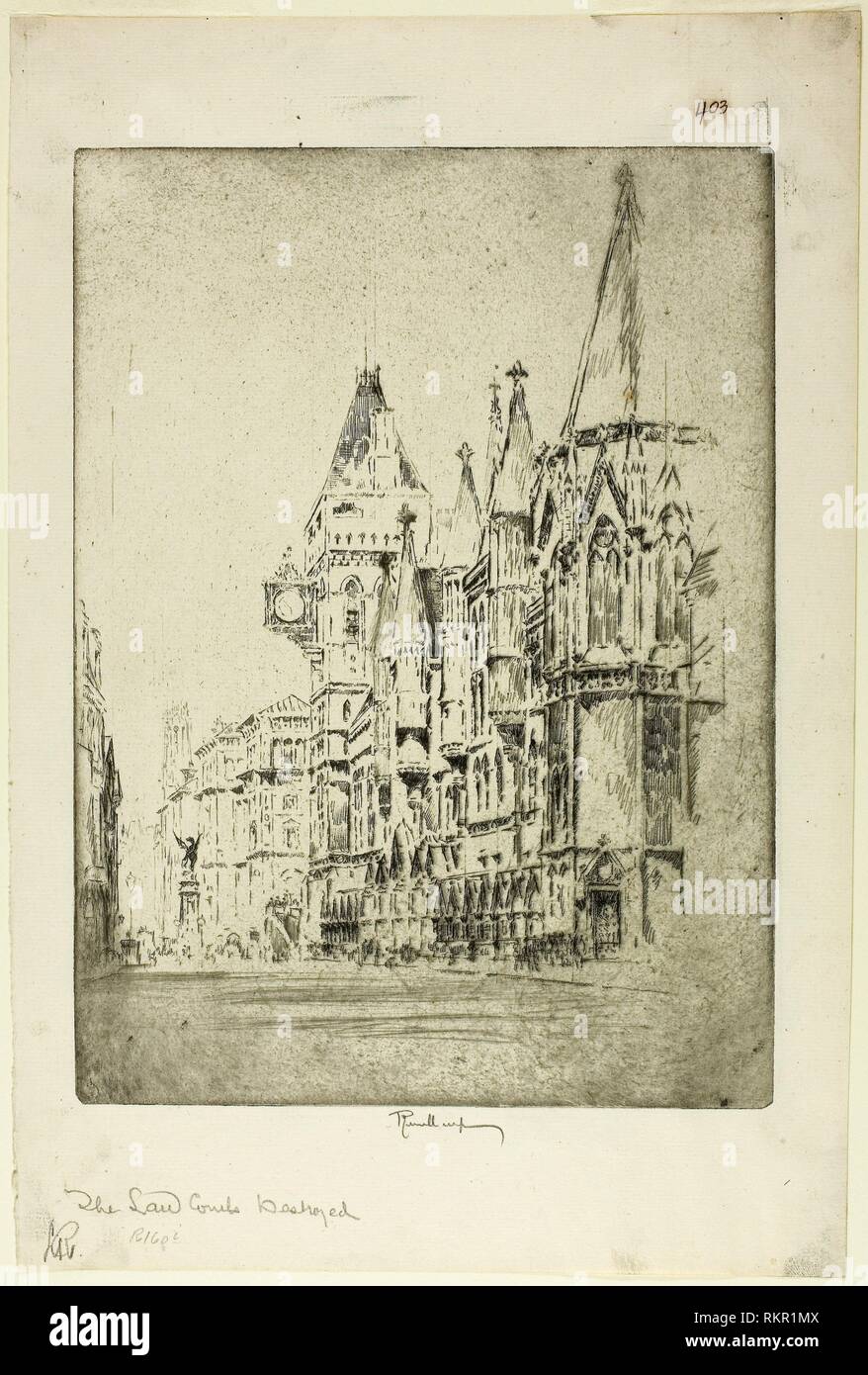 The Law Courts - 1905 - Joseph Pennell American, 1857-1926 - Artist ...