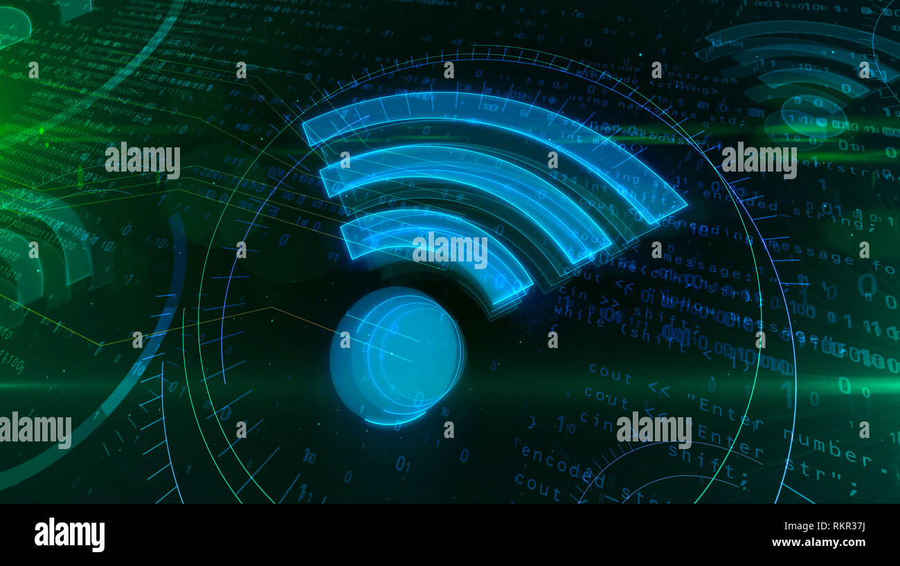 Wifi icon abstract concept. Abstract 3D illustration of wireless ...