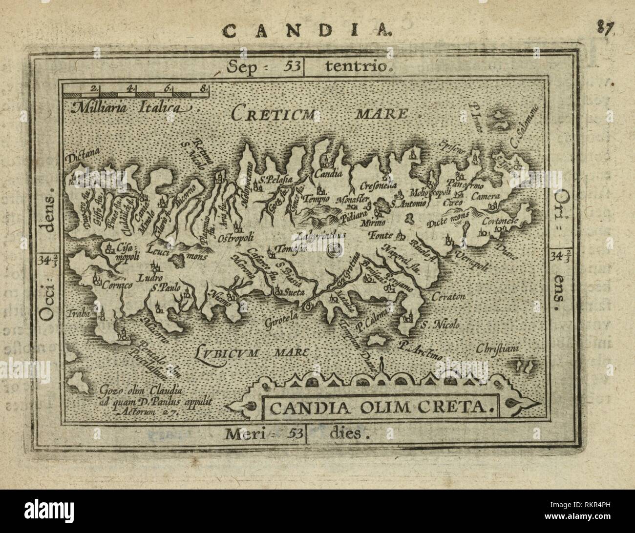 Ortelius map of crete hi-res stock photography and images - Alamy