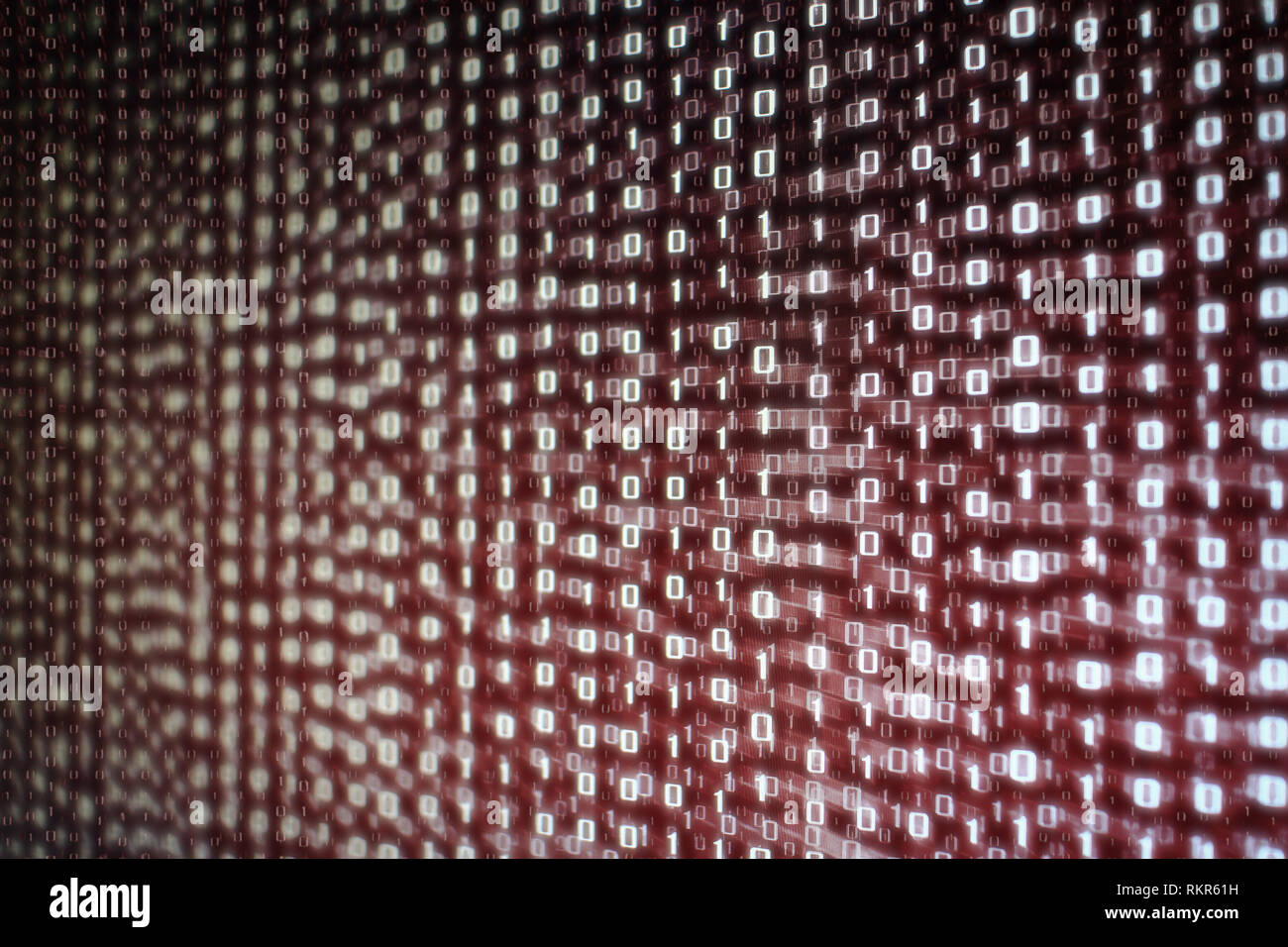 Computer Data Matrix Vertical Digital Binary Code Moving Motion