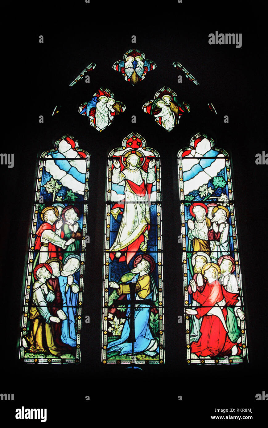 Stained glass window at Saint Andrews or St Andrews church Medstead ...