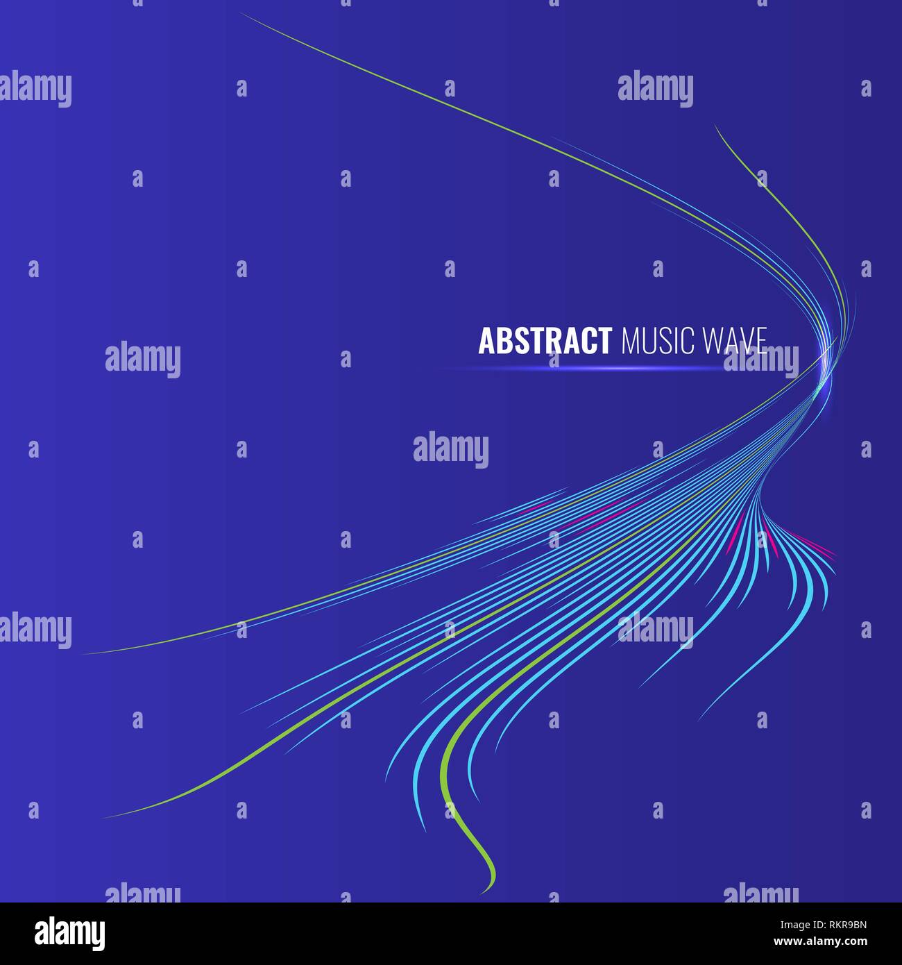 Audio album cover with abstract music waveform. Vector Illustration ...