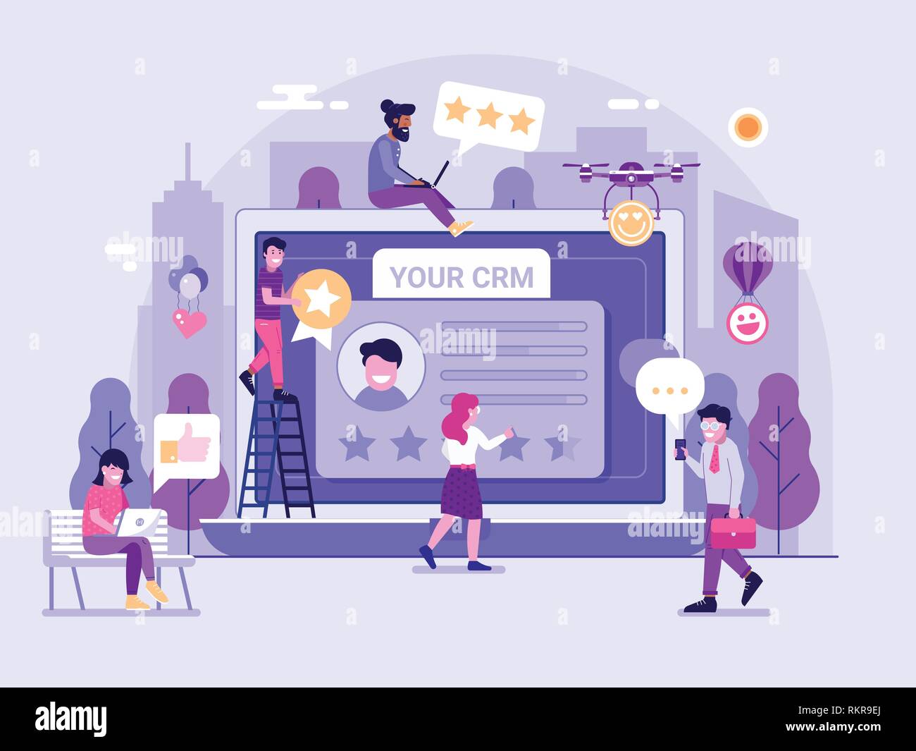 CRM Service Platform Illustration Stock Vector Image & Art - Alamy