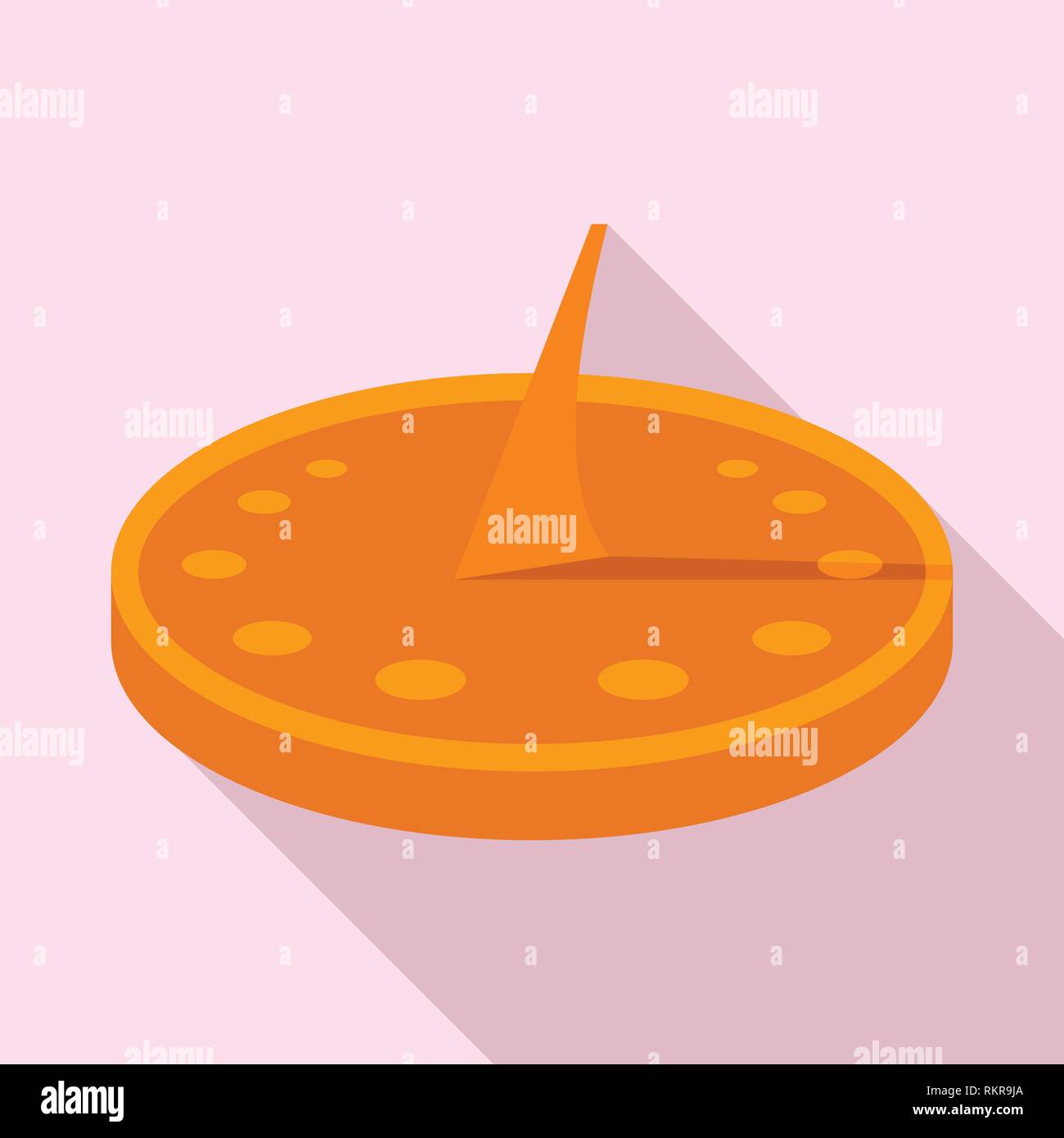 Brown sundial icon. Flat illustration of brown sundial vector icon for ...