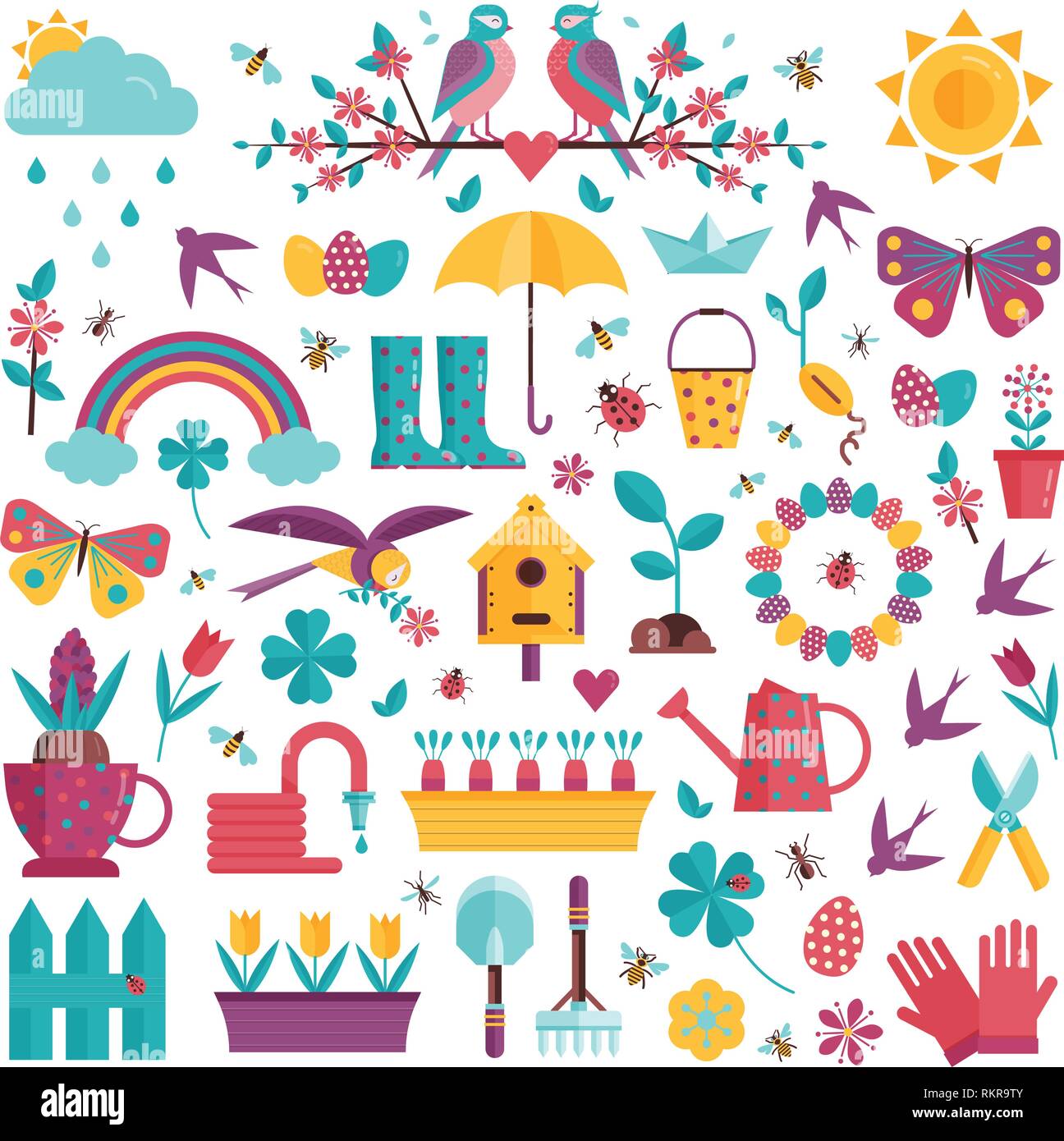 Spring Planting Icon Set Stock Vector Image & Art - Alamy