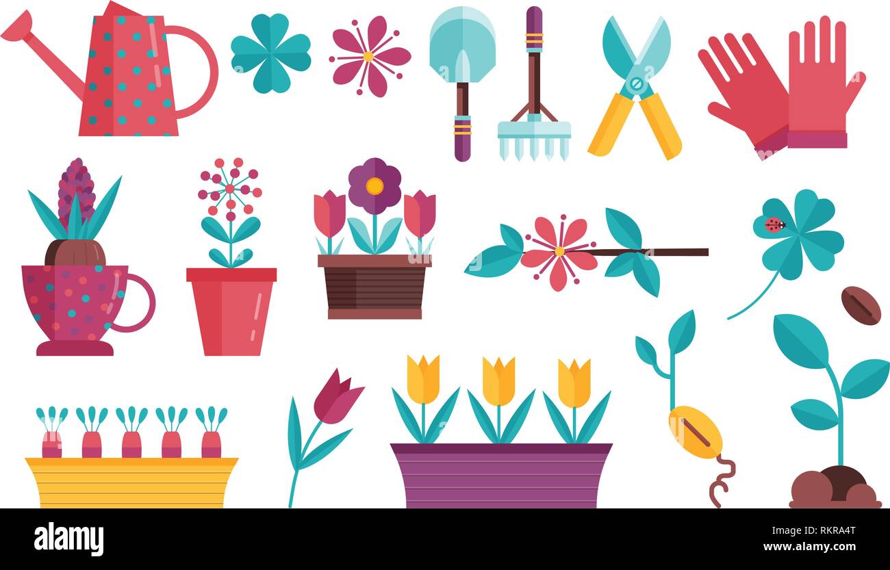 Grow vegetables at home Stock Vector Images - Alamy