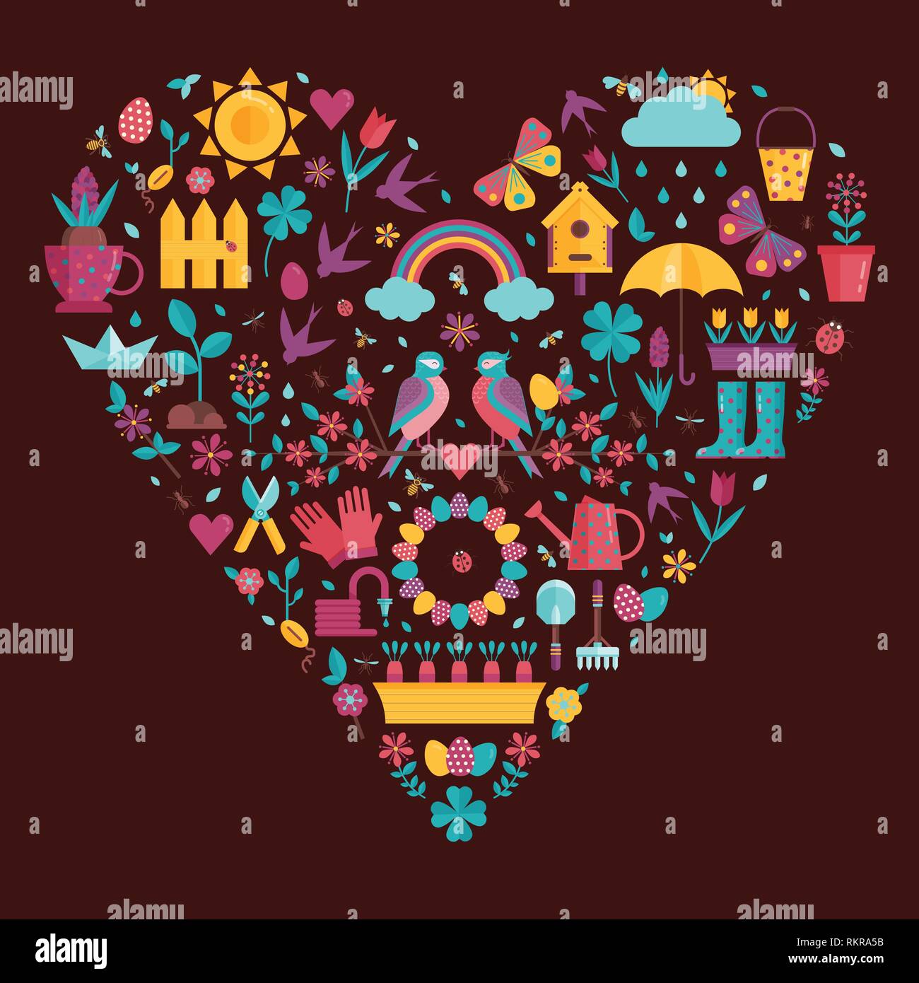 Symbols of spring time Stock Vector Images - Alamy