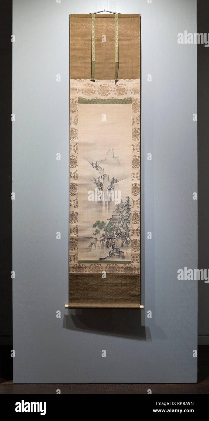 Japanese waterfall painting hi-res stock photography and images - Alamy