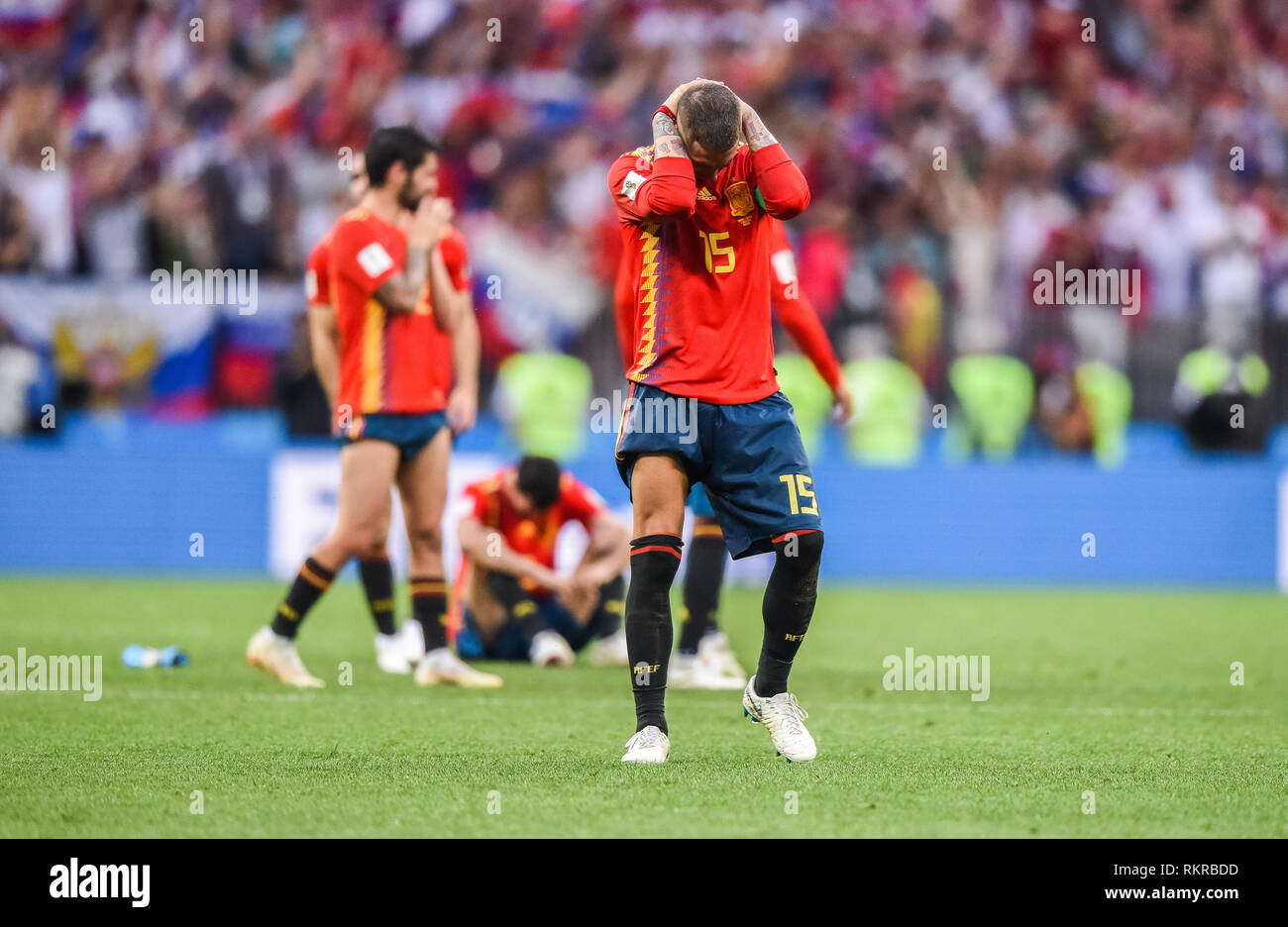 Moscow, Russia - July 1, 2018. Spain national football team captain ...