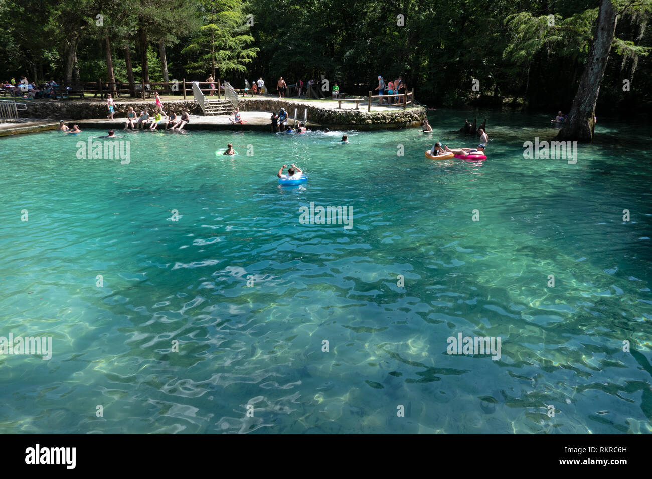 People relaxing on holiday in Ponce de Leon Springs State Recreation ...