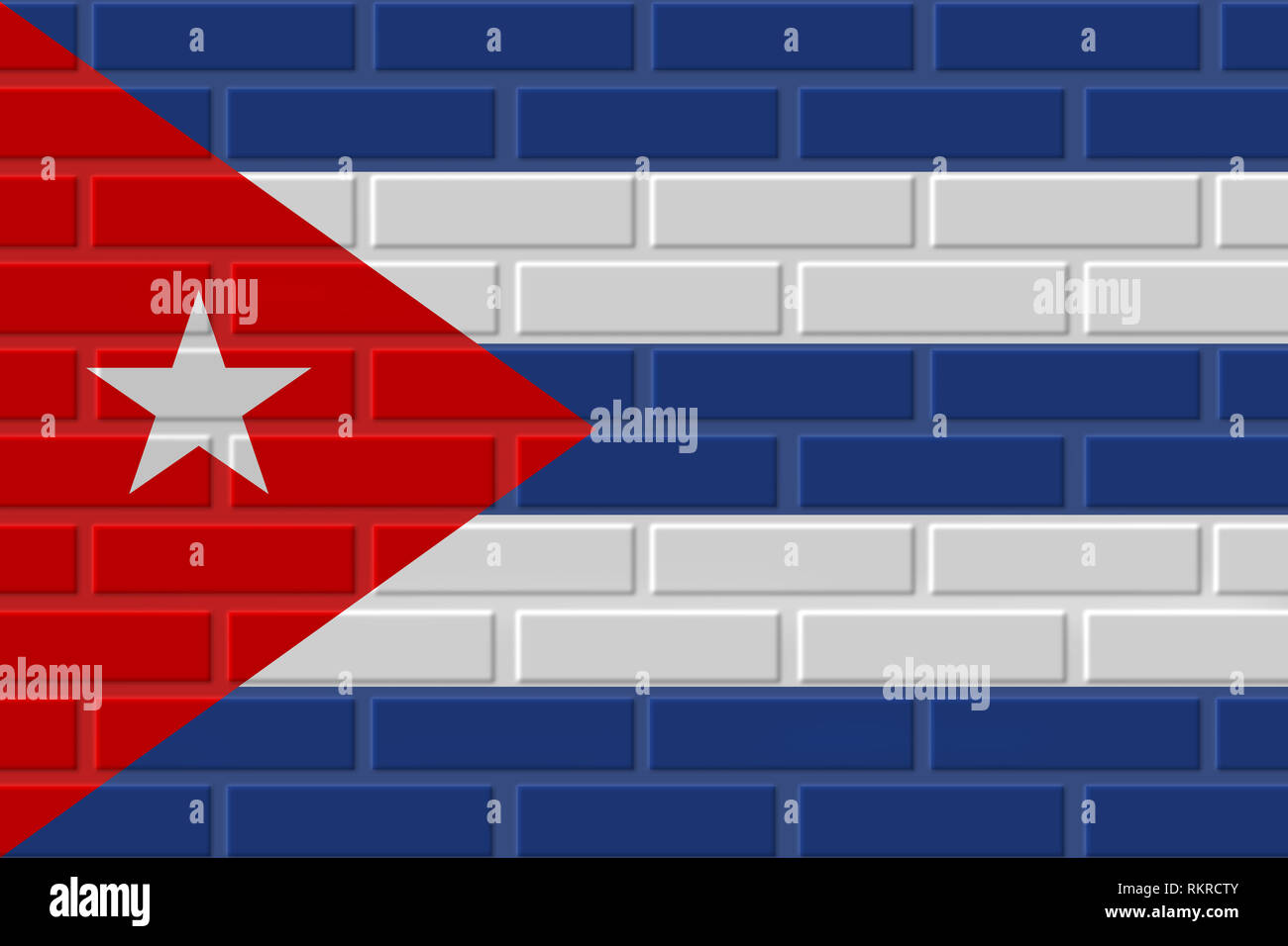 Cuba painted flag. Patriotic brick flag illustration background ...