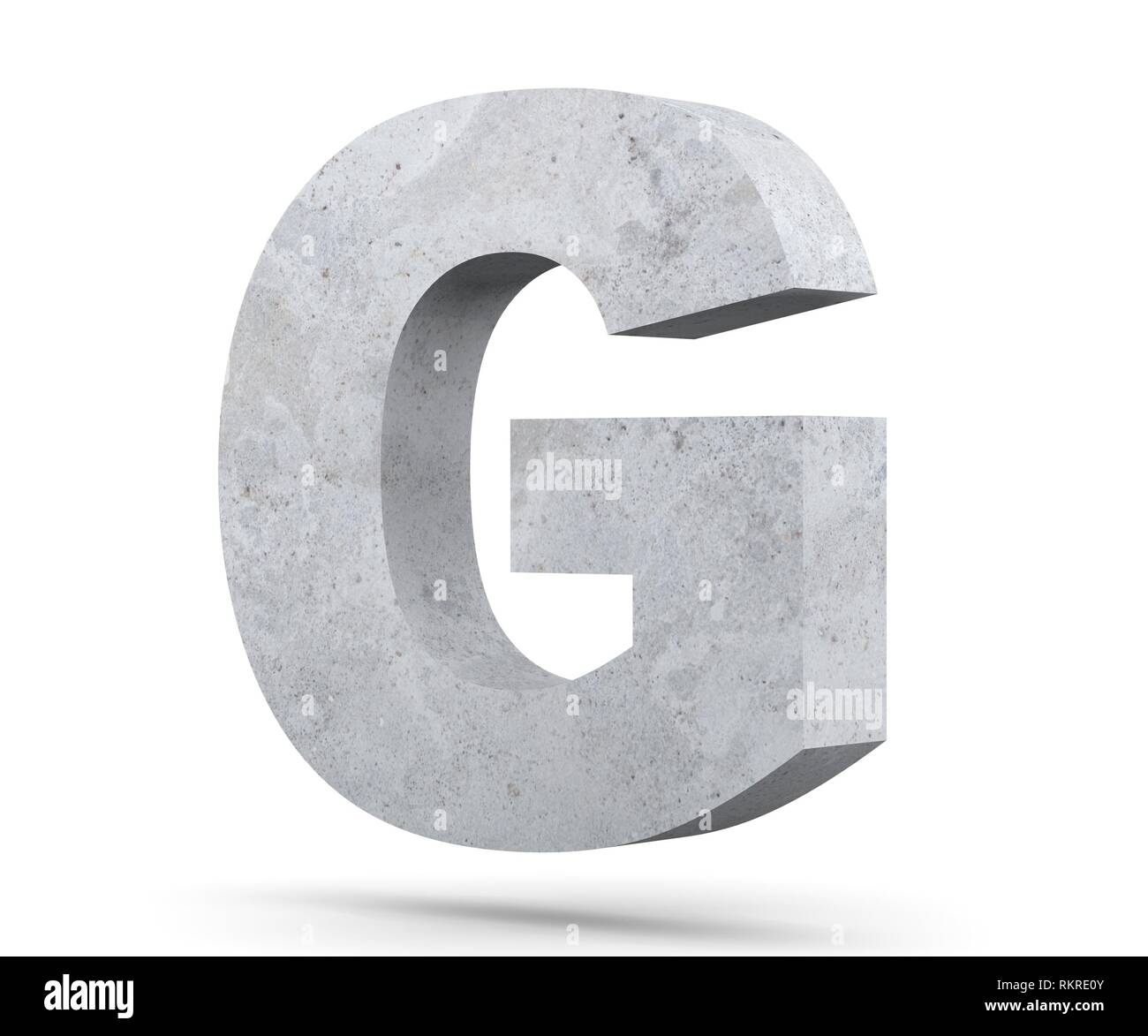 Concrete Capital Letter - G isolated on white background. 3D render ...