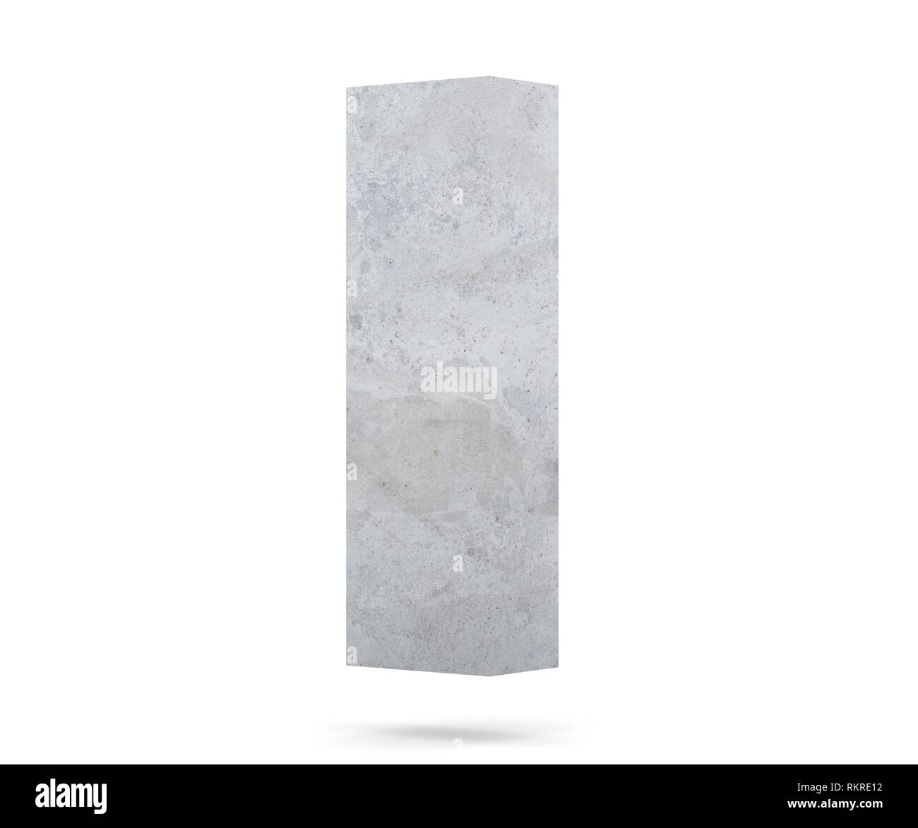 Concrete Capital Letter - I isolated on white background. 3D render ...