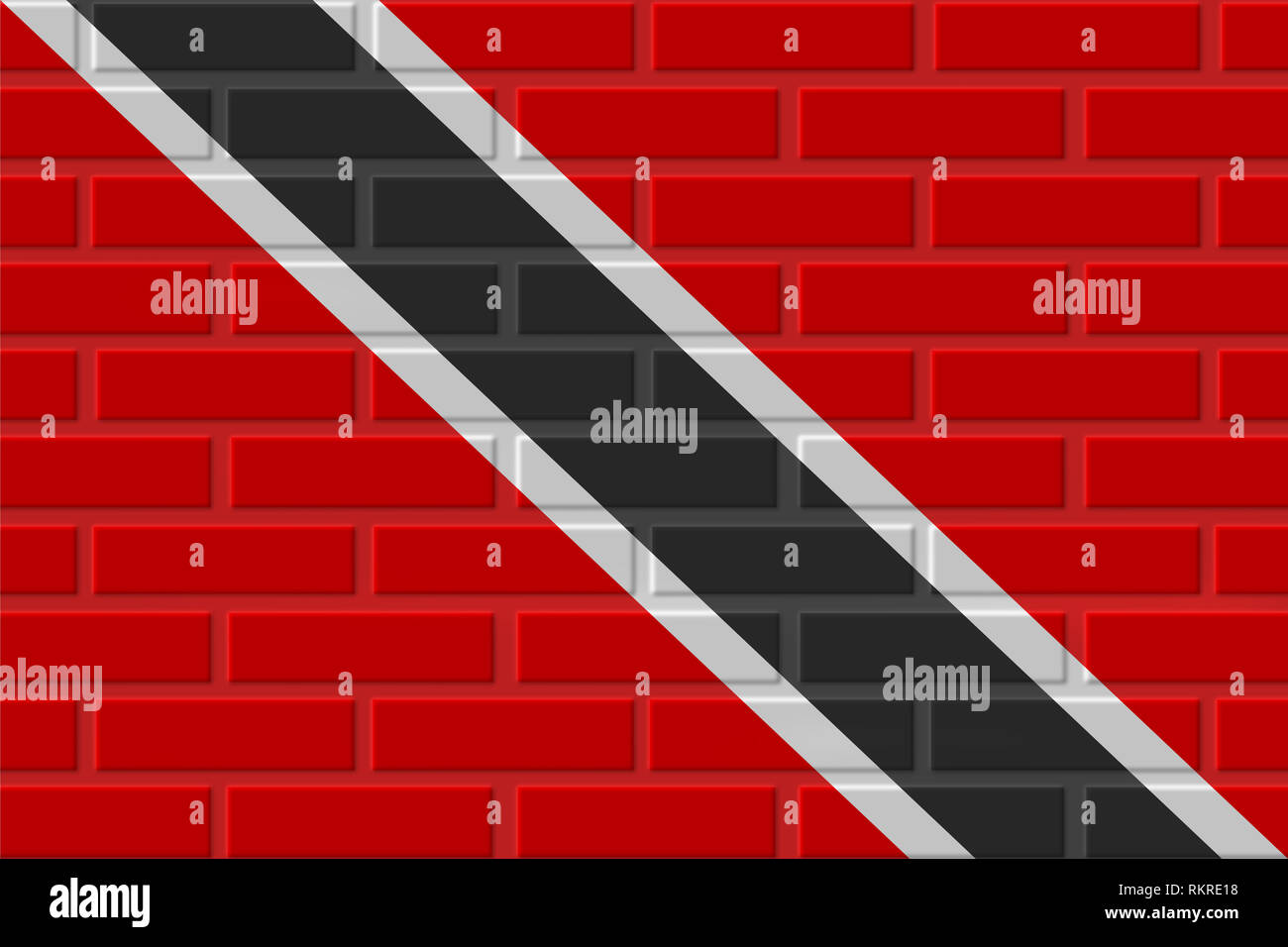 Trinidad and Tobago painted flag. Patriotic brick flag illustration ...