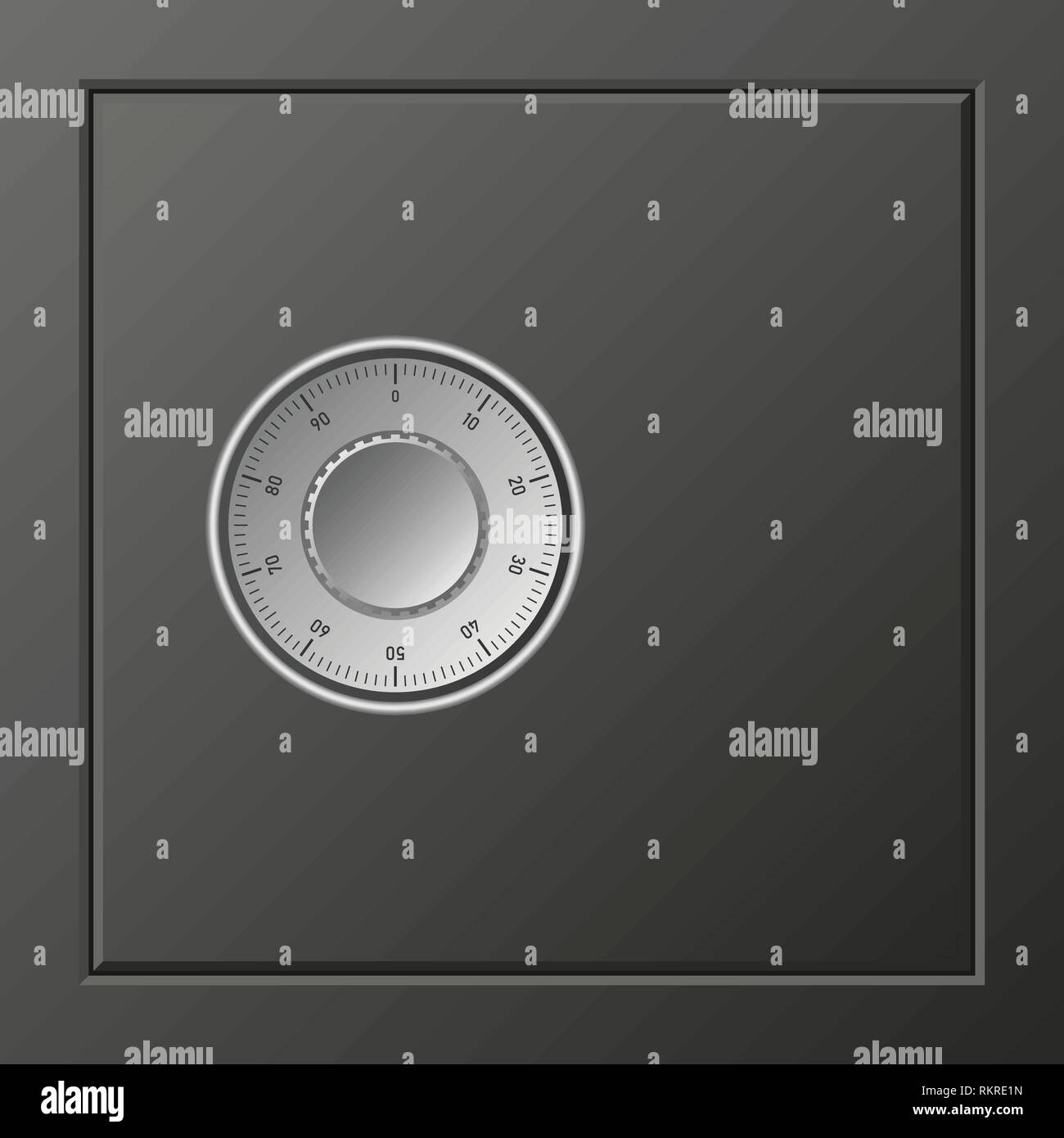 Metal safe box icon. Realistic illustration of metal safe box vector ...