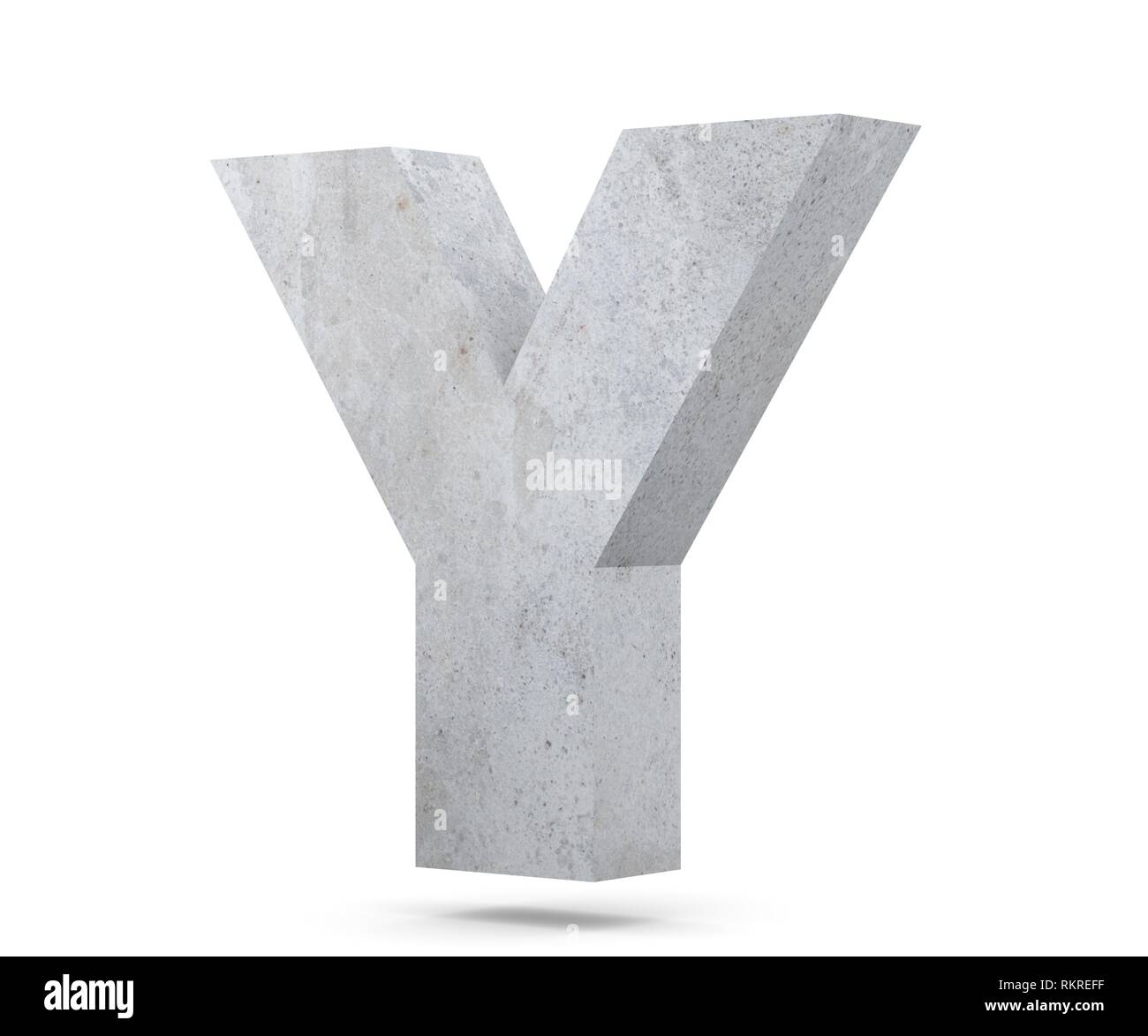 Concrete Capital Letter - Y isolated on white background. 3D render ...