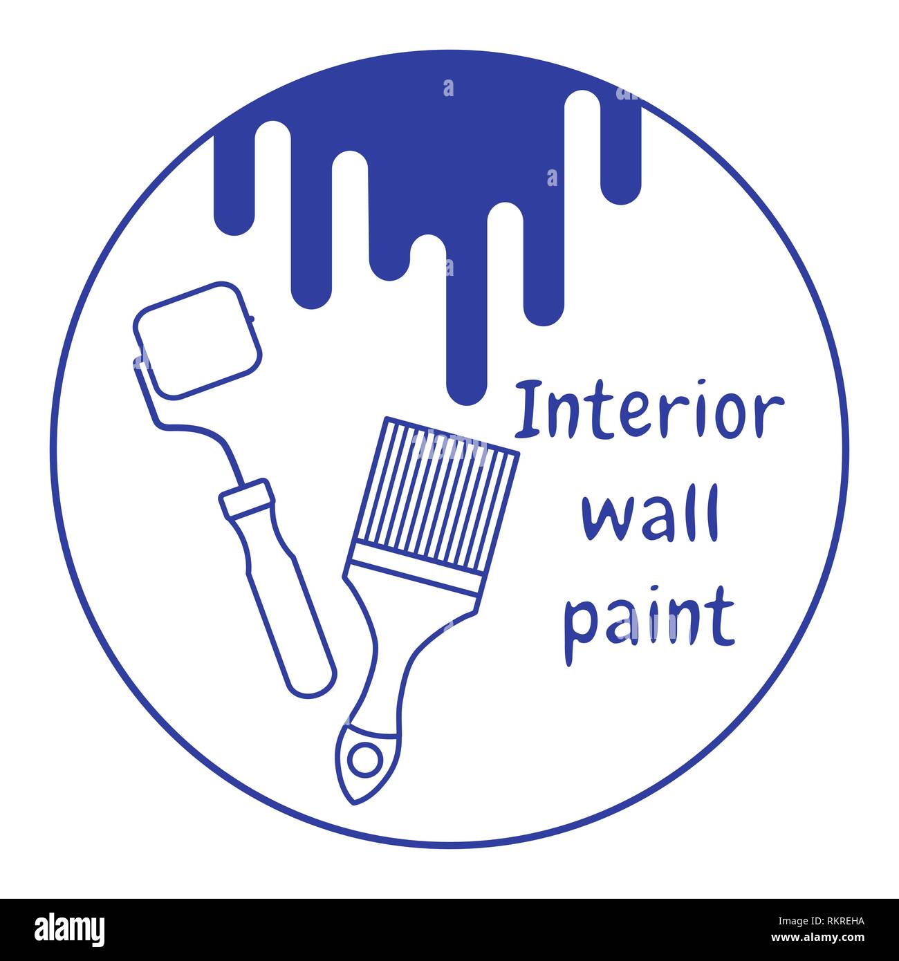 Vector illustration with tools for painting works. Building ...